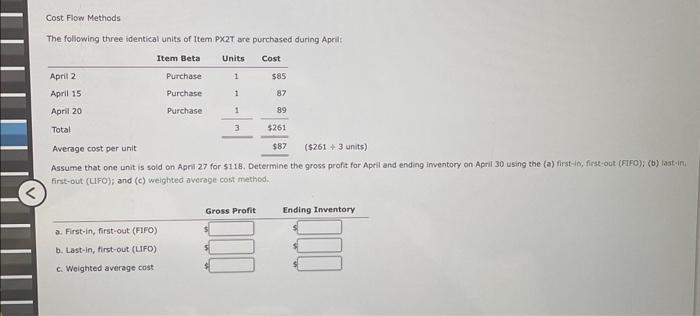 Solved Cost Flow Methods The following three identical units | Chegg.com