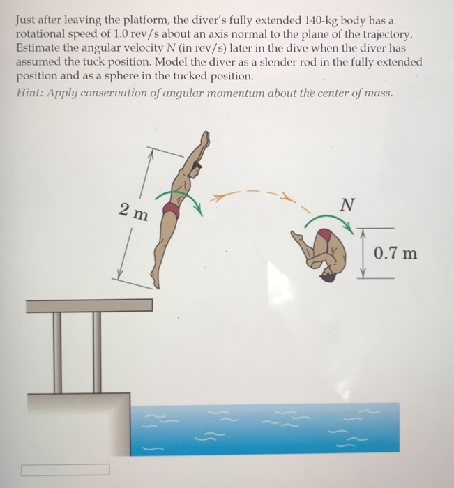 Solved Just after leaving the platform, the diver's fully | Chegg.com