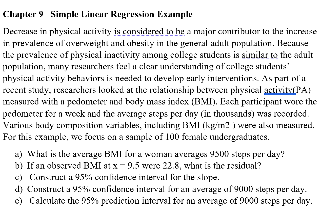 Solved Chapter 9 ﻿Simple Linear Regression ExampleDecrease | Chegg.com