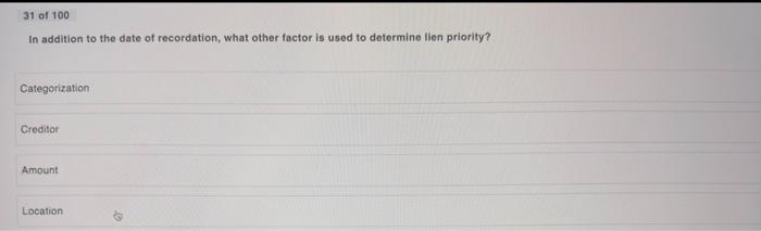 Solved In addition to the date of recordation, what other | Chegg.com