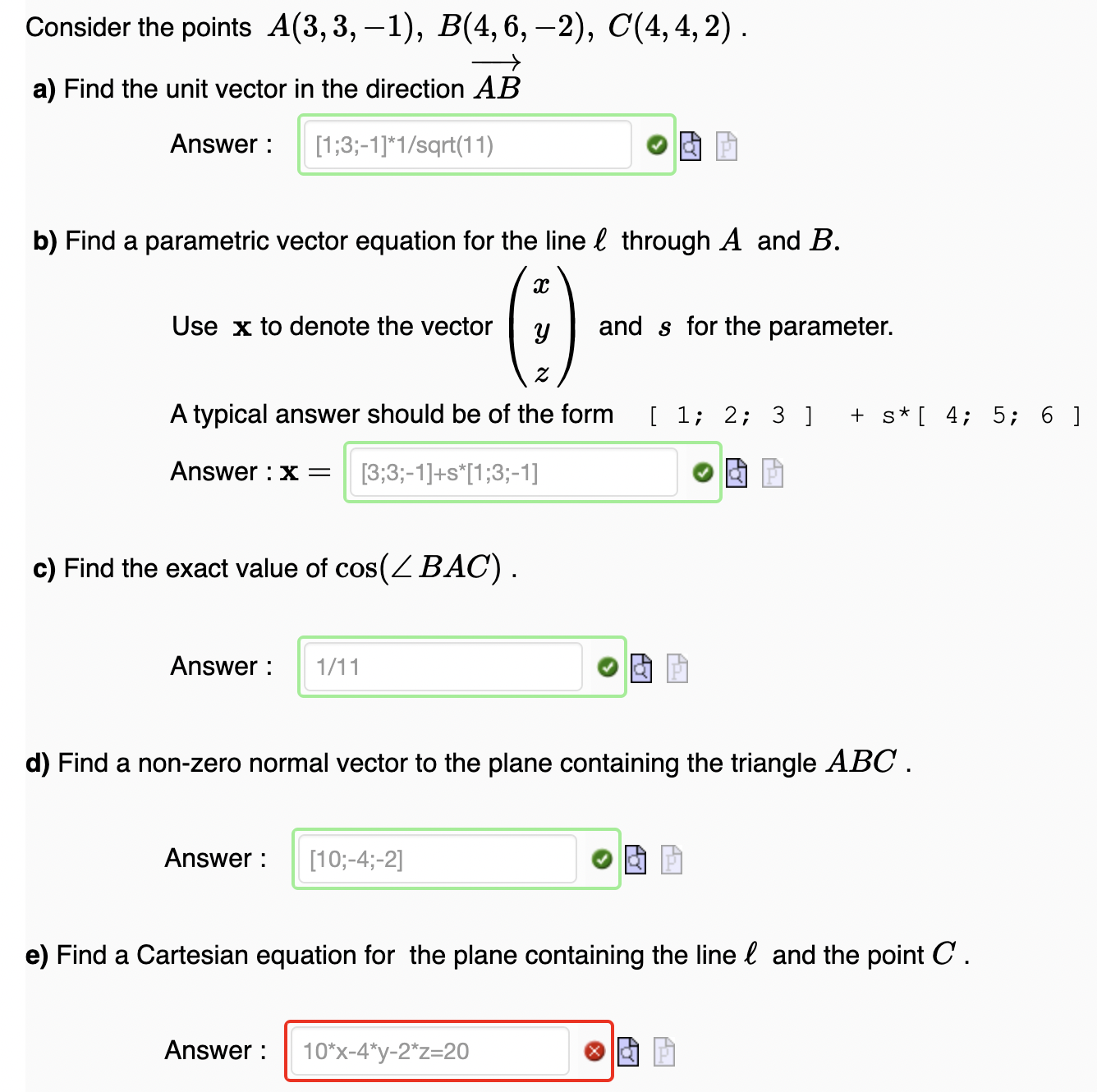 Solved b) ﻿Find a parametric vector equation for the line l | Chegg.com