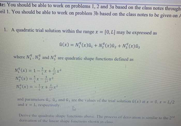 Solved e: You should be able to work on problems 1, 2 and 3a | Chegg.com