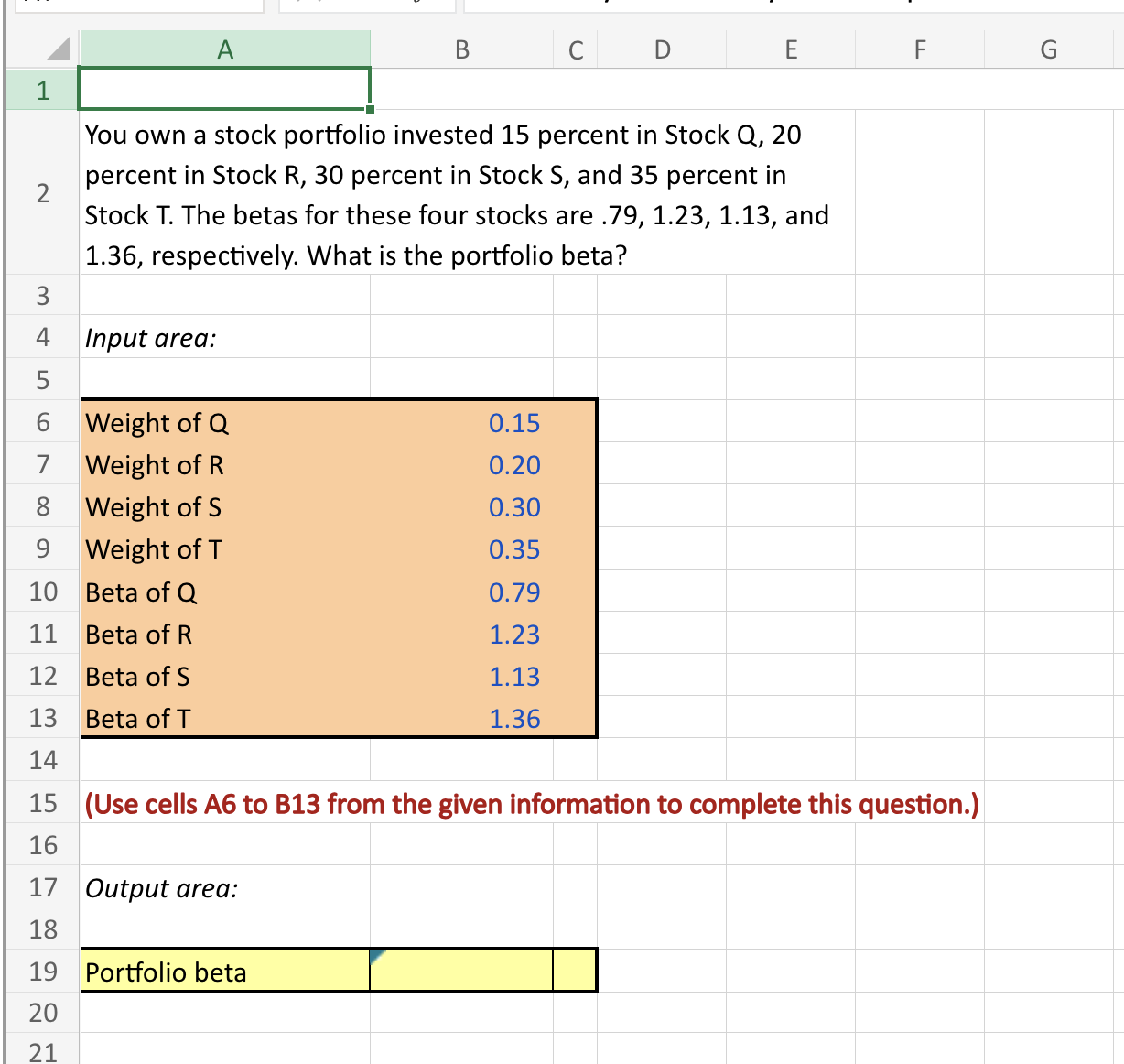 Solved Please provide excel formula 1You own a stock | Chegg.com