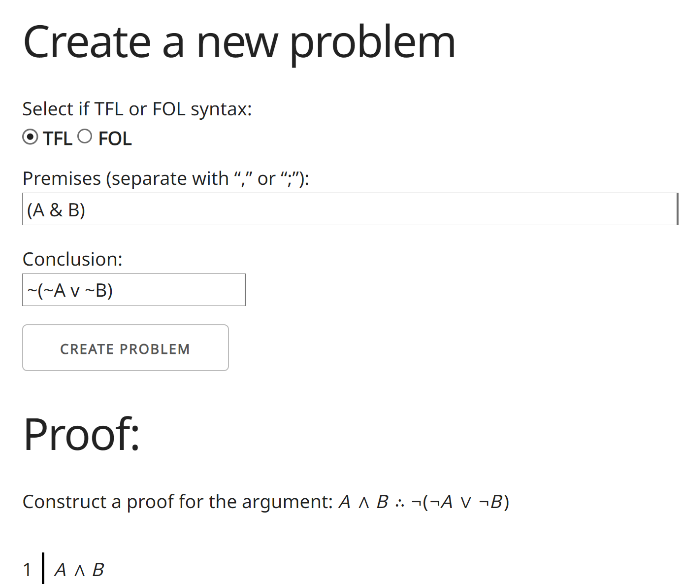 Solved Proof:Construct a proof for the argument: A and B, | Chegg.com