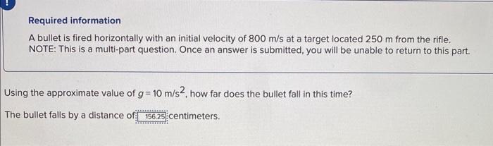 Solved Required information A bullet is fired horizontally | Chegg.com