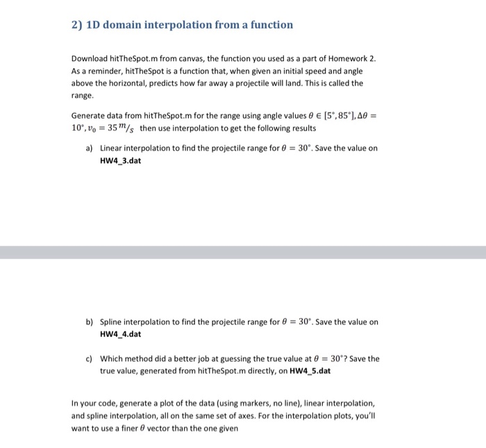2) 1D domain interpolation from a function Download | Chegg.com