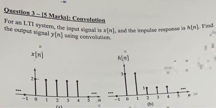 Solved Question 3 - [5 Marks]: Convolution For an LTI | Chegg.com