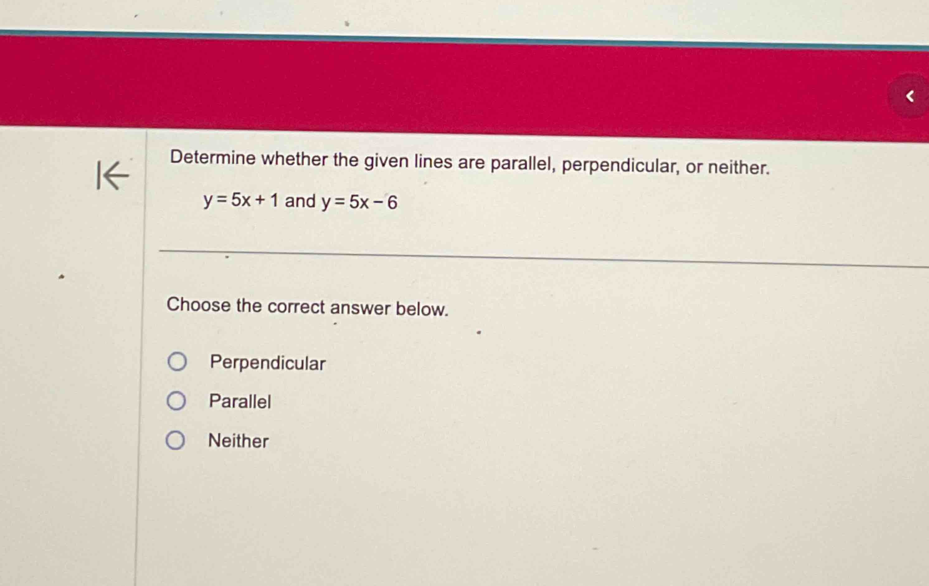 Solved Determine whether the given lines are parallel, | Chegg.com