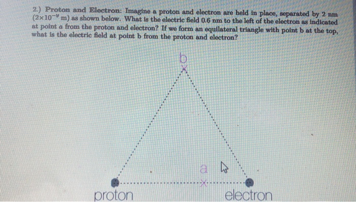 Solved 2.) Proton and Electron: Imagine a proton and | Chegg.com