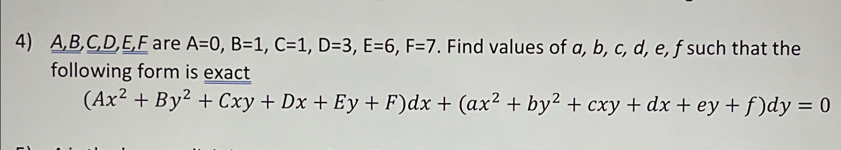 Solved A,B,C,D,E,F? ﻿are A=0,B=1,C=1,D=3,E=6,F=7. ﻿Find | Chegg.com