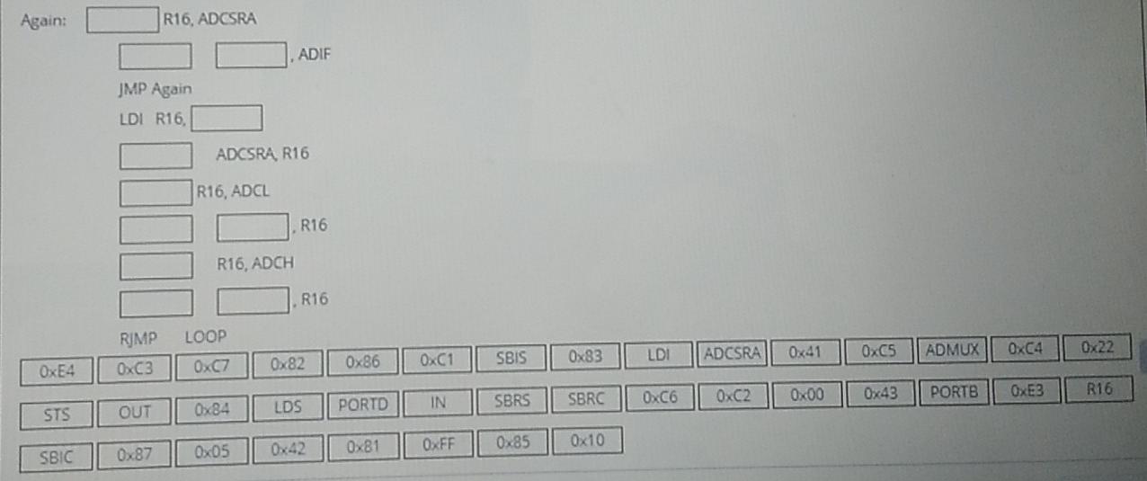 Solved Write an AVR assembly program to get data from single | Chegg.com