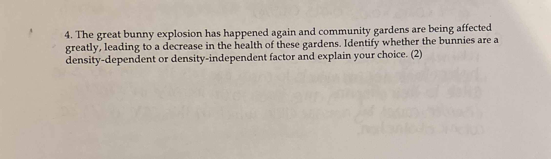 Solved The great bunny explosion has happened again and | Chegg.com