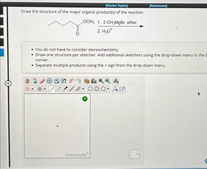 Solved [Review Topics] Draw the structure of the major | Chegg.com