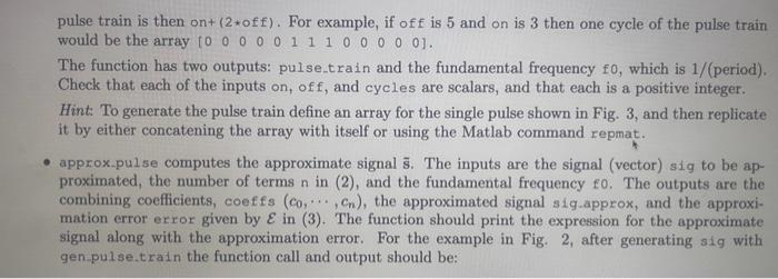 Solved In this assignment, you will write a MATLAB function | Chegg.com