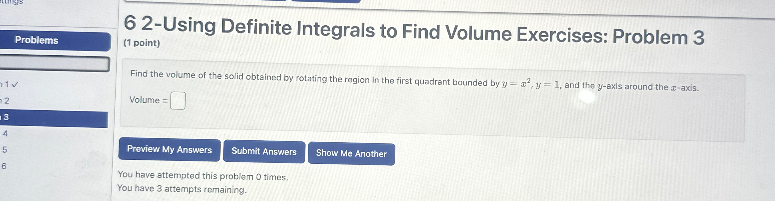 Solved 6 2-Using Definite Integrals to Find Volume | Chegg.com