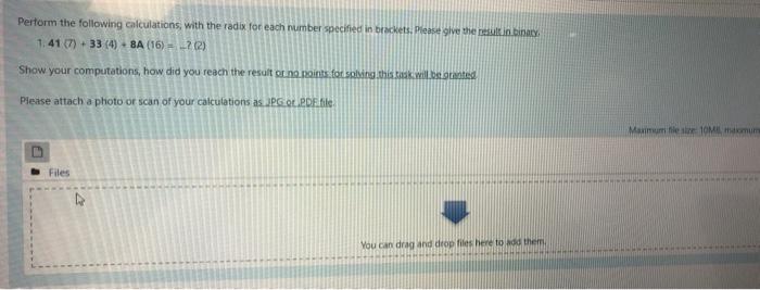 Solved 1.41(7)+33(4)+8 A(16)=−7(2) Show your computations, | Chegg.com