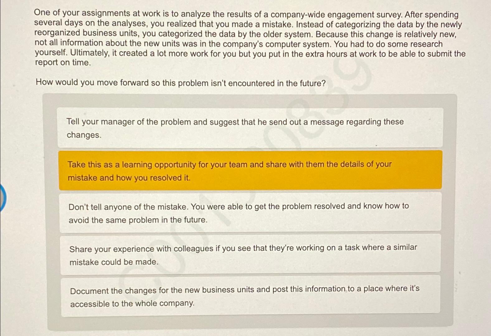 Solved One of your assignments at work is to analyze the | Chegg.com