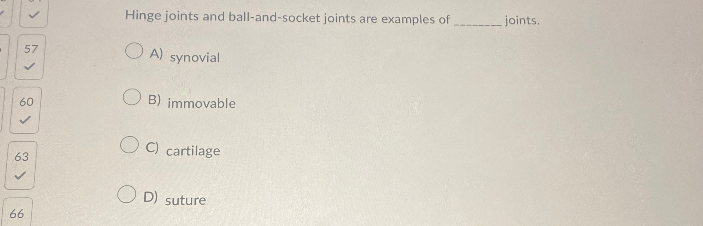 Solved Hinge joints and ball-and-socket joints are examples | Chegg.com