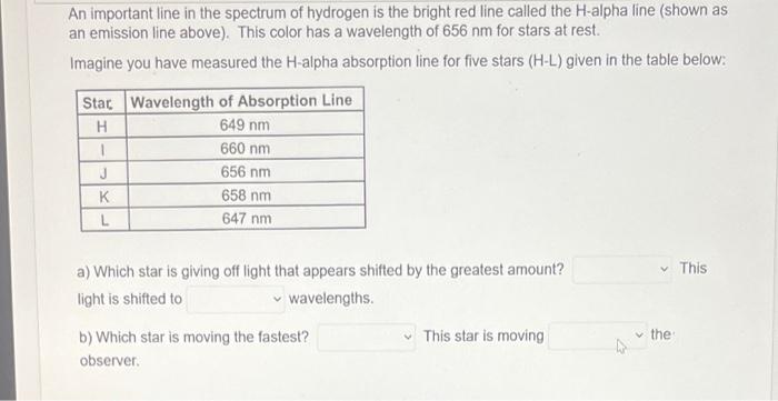 Solved An important line in the spectrum of hydrogen is the | Chegg.com