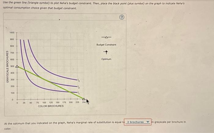 Solved Use the green line (triangle symbol) to plot Neha's | Chegg.com