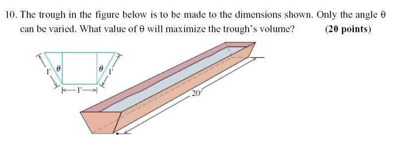 The trough in the figure below is to be made to the | Chegg.com