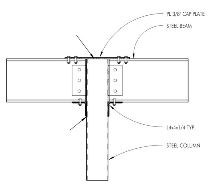 Solved PL 3/8" CAP PLATE STEEL BEAM o L4x4x1/4 TYP STEEL | Chegg.com