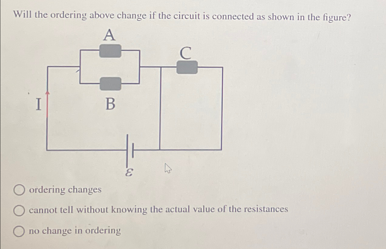 Solved Will the ordering above change if the circuit is | Chegg.com