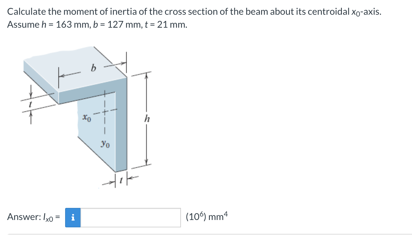 Solved Calculate the moment of inertia of the cross section | Chegg.com