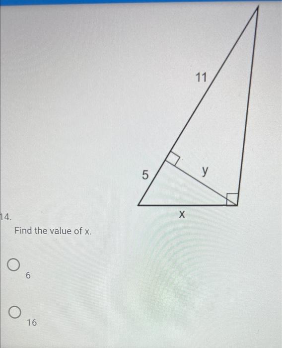Solved 4. Find the value of x. 6 16 | Chegg.com