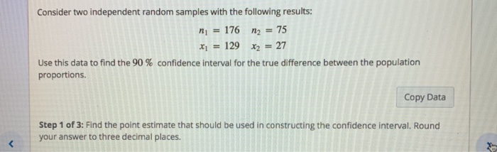 Solved Consider two independent random samples with the | Chegg.com