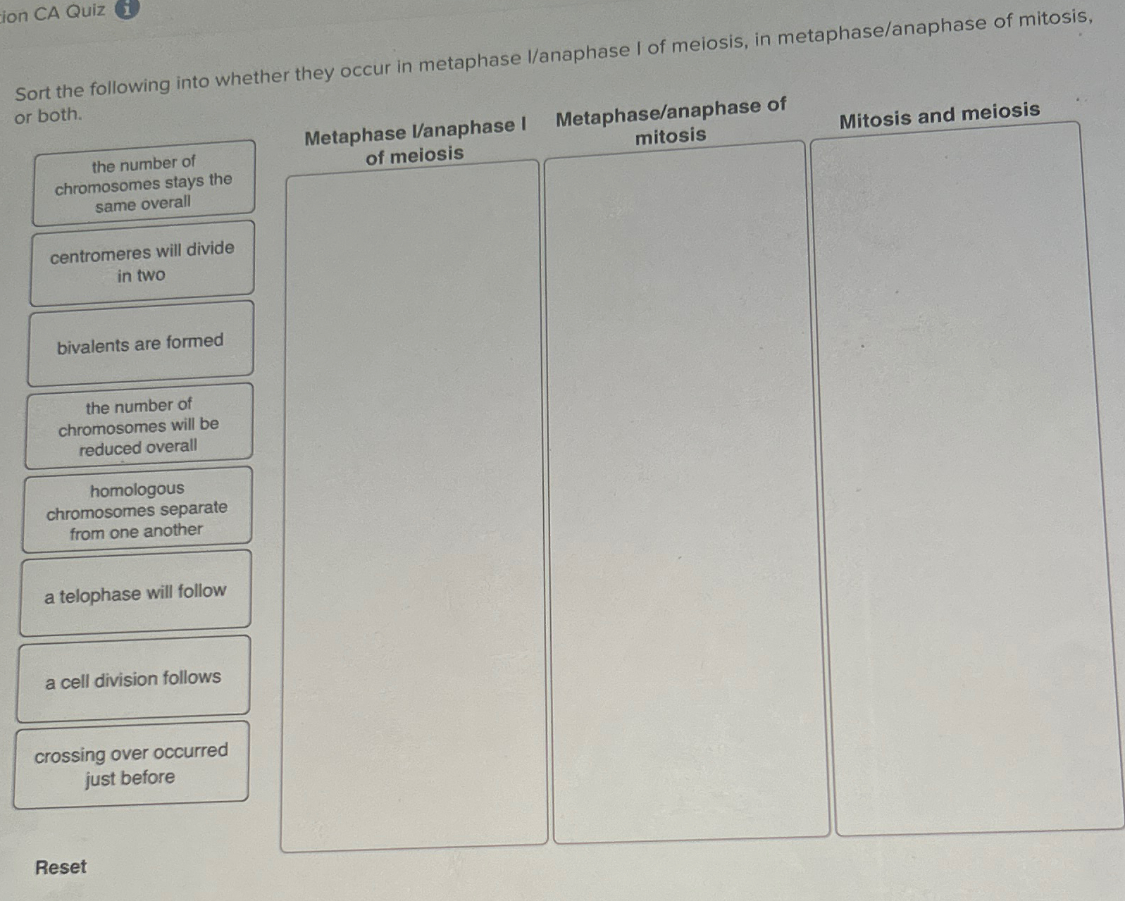 Solved Sort the following into whether they occur in | Chegg.com