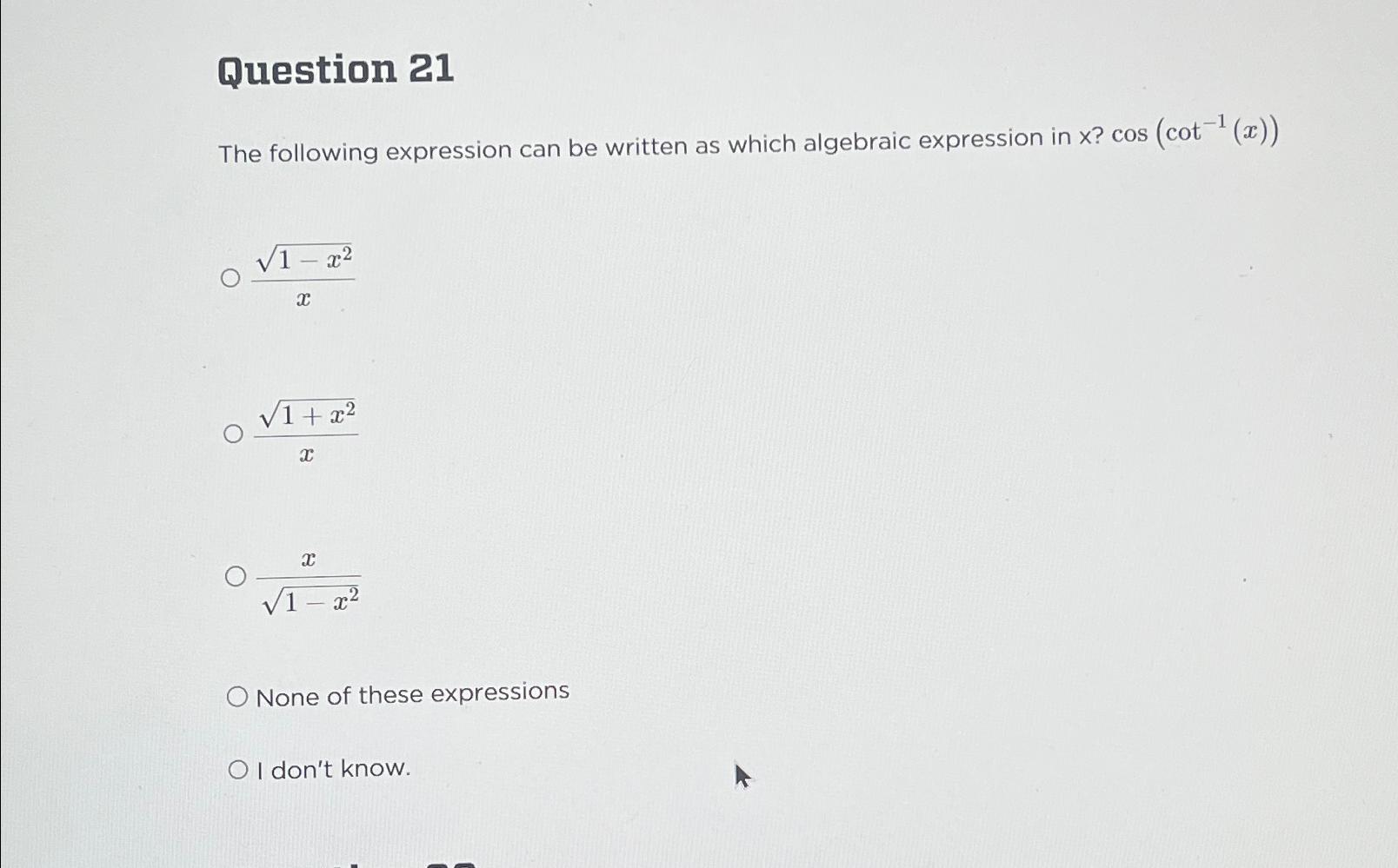Solved Question 21The following expression can be written as | Chegg.com