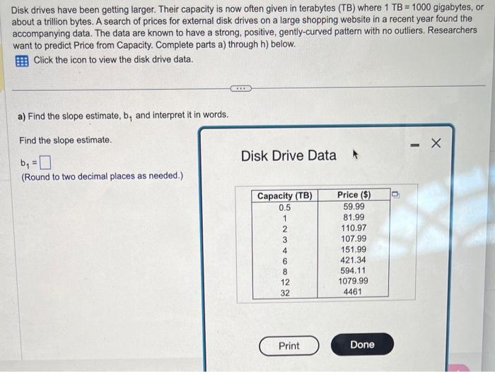 Solved Disk drives have been getting larger. Their capacity | Chegg.com