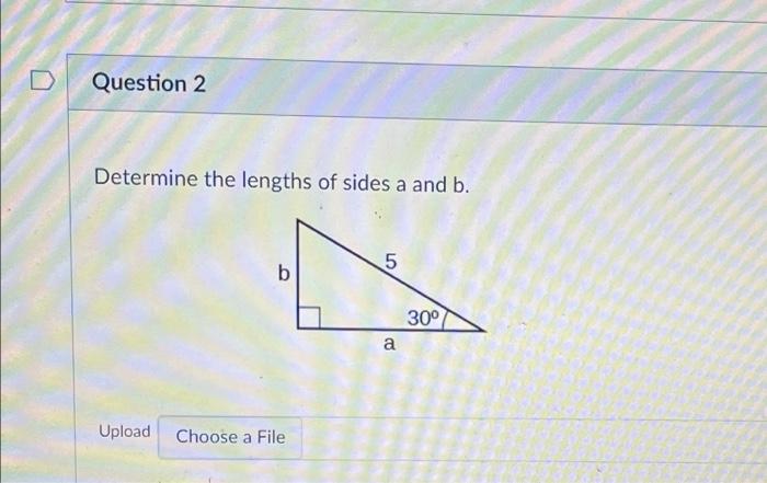 Solved Determine the lengths of sides a and b. | Chegg.com