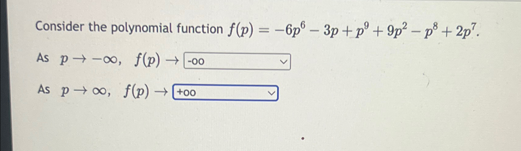 Solved Consider the polynomial function | Chegg.com