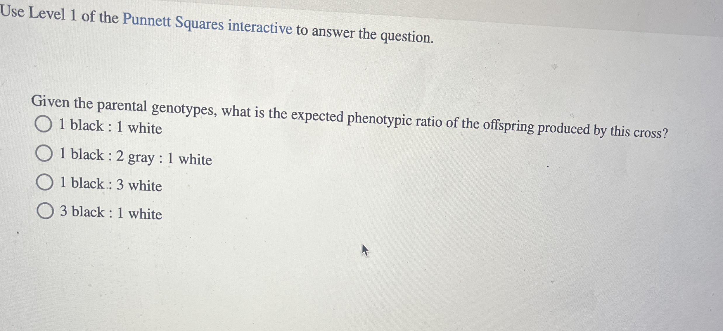 Solved Use Level 1 ﻿of the Punnett Squares interactive to | Chegg.com