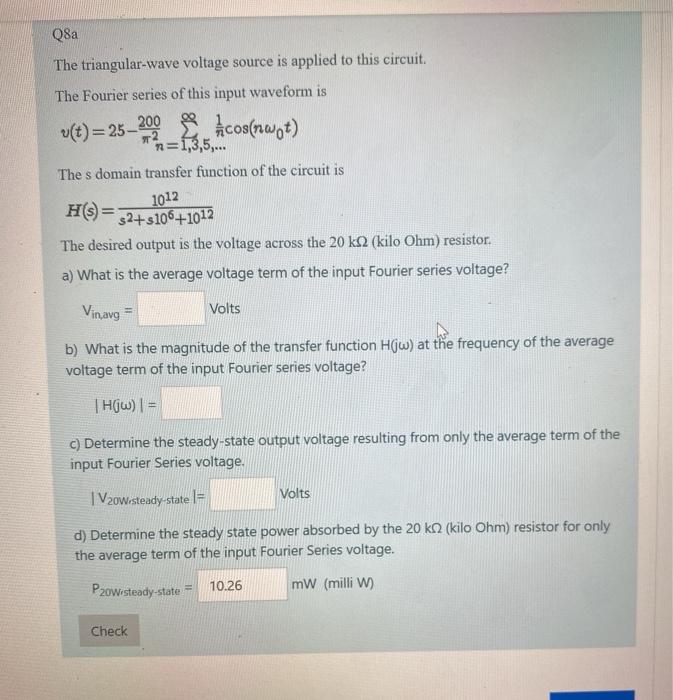 Solved Q8a The triangular-wave voltage source is applied to | Chegg.com