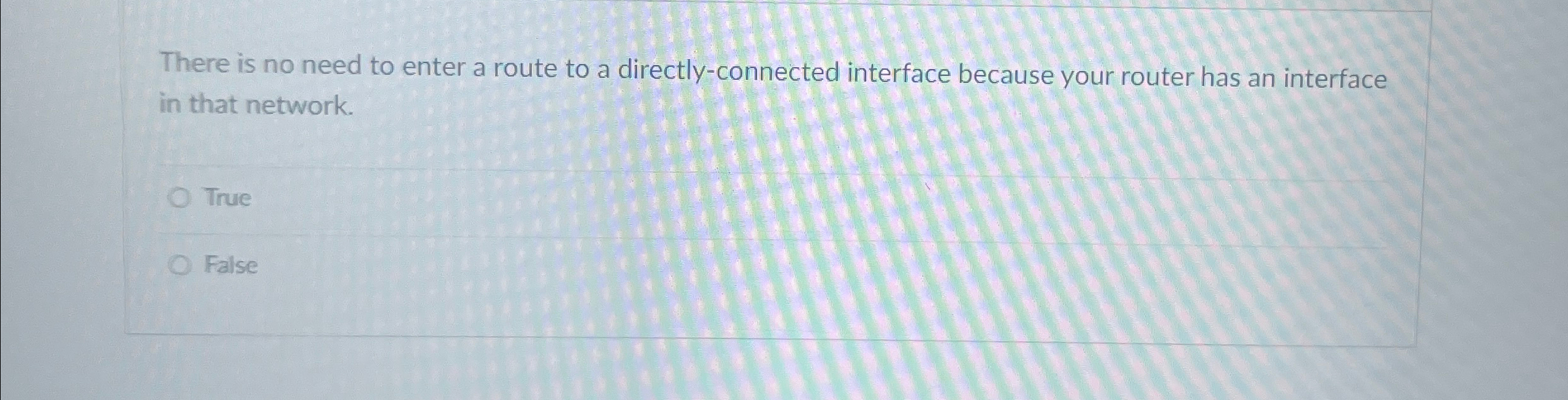 Solved There is no need to enter a route to a | Chegg.com