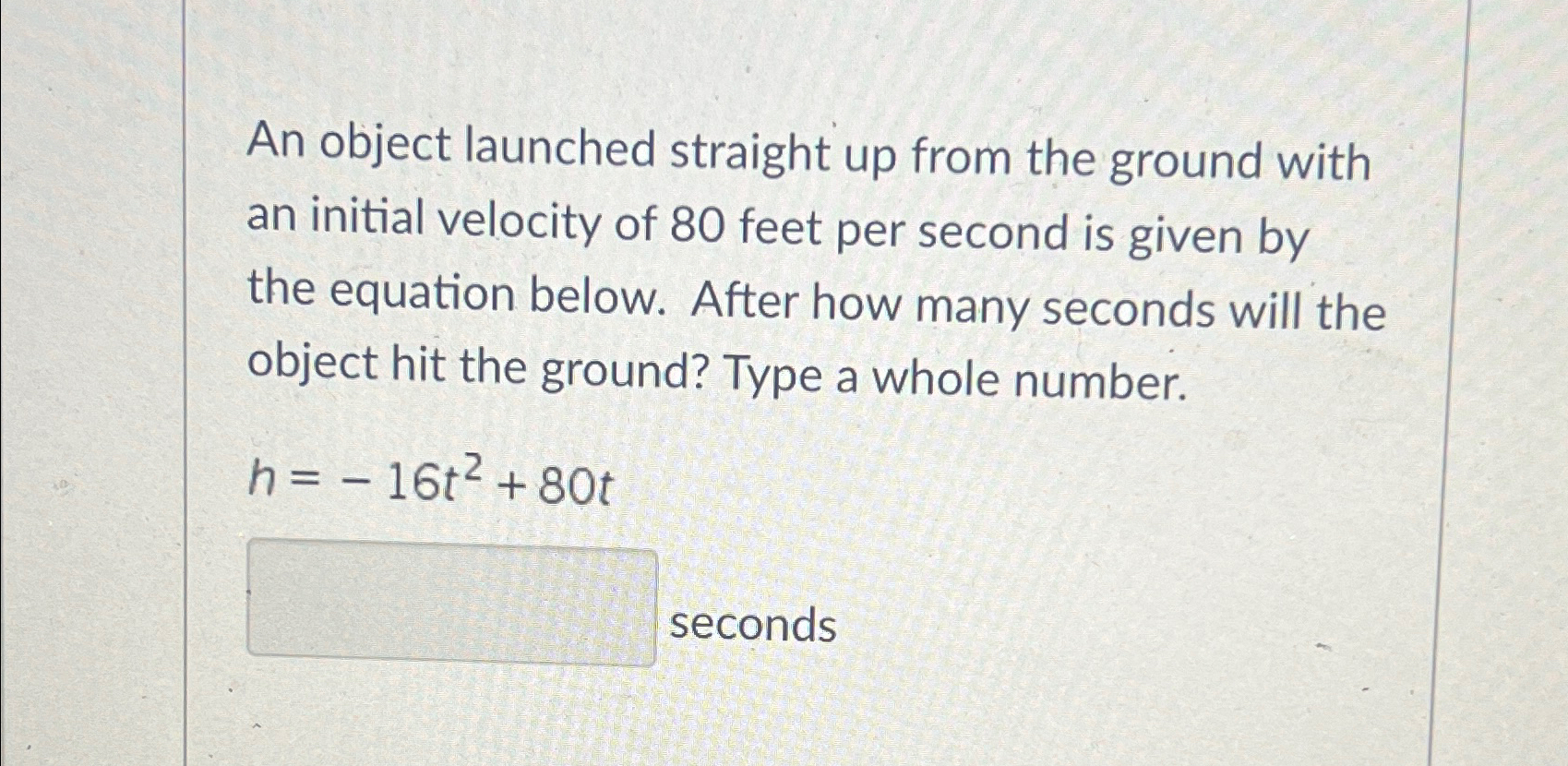 Solved An object launched straight up from the ground with | Chegg.com
