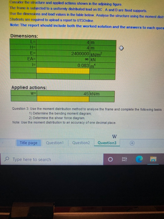 Solved Consider the structure and applied actions shown in | Chegg.com