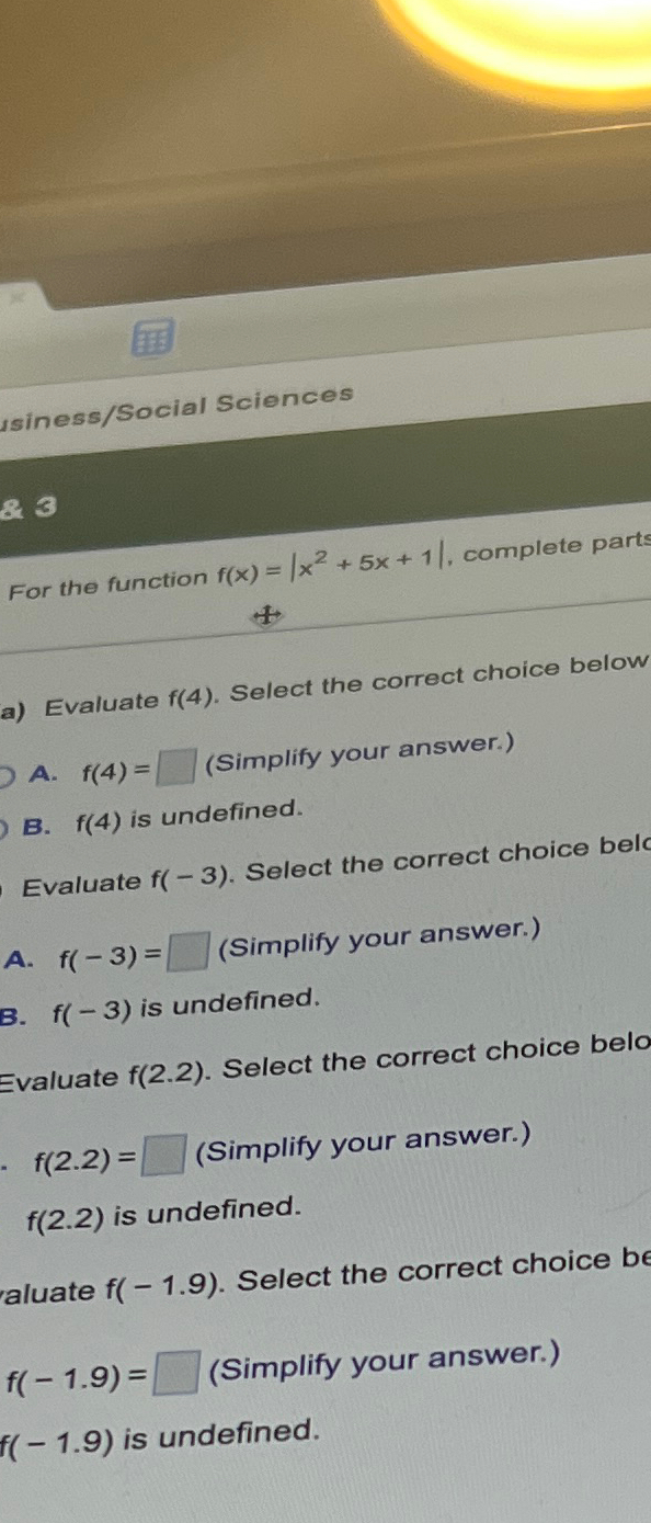 Solved 83\\nFor the function f(x)=|x^(2)+5x+1|, complete | Chegg.com