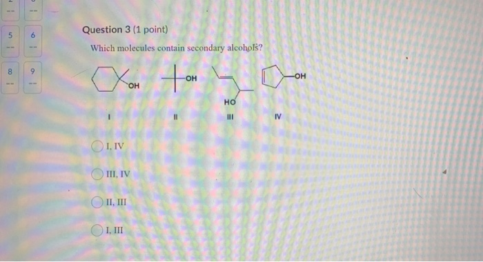 Solved Question 1 (1 point) Which compounds contain primary | Chegg.com