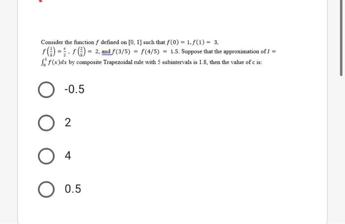 Solved The degree of precision of a quadrature formula whose | Chegg.com