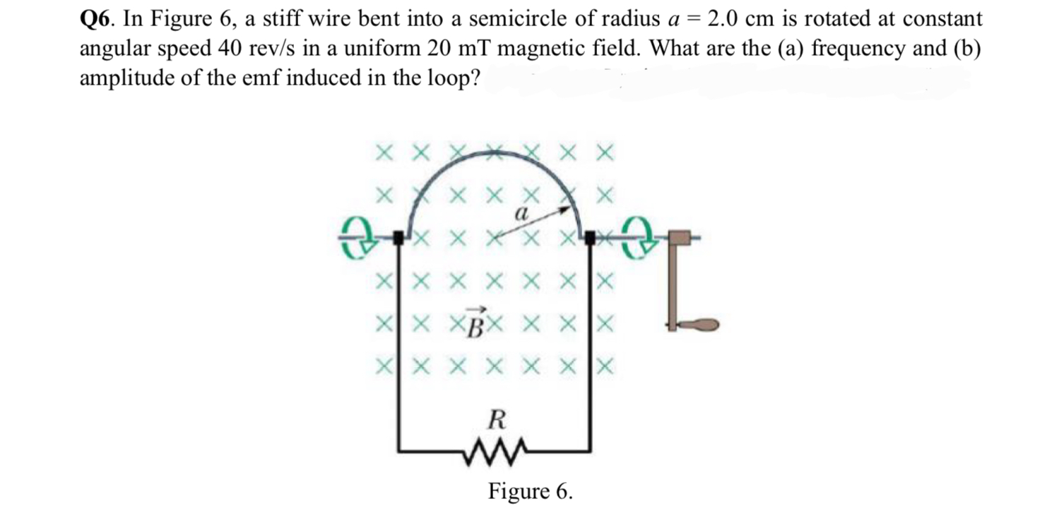 Solved Q6. ﻿In Figure 6, ﻿a stiff wire bent into a | Chegg.com