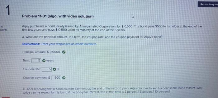Solved Problem 11-01 (algo, with video solution) Arjay | Chegg.com