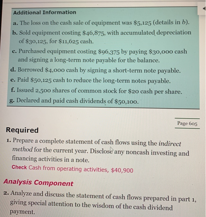 Solved Problem 16-3A Indirect: Statement of cash flows QA1 | Chegg.com