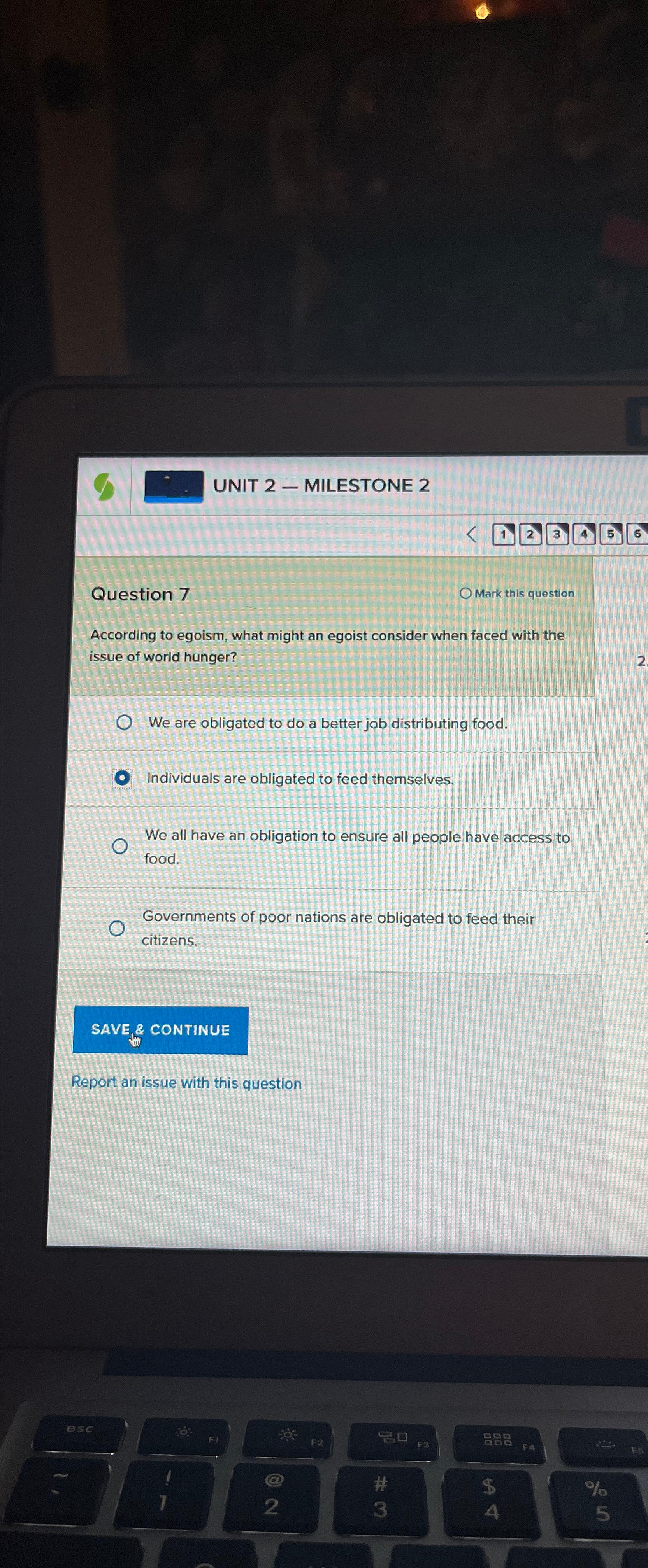 Solved UNIT 2 - ﻿MILESTONE 2Question 7Mark this | Chegg.com