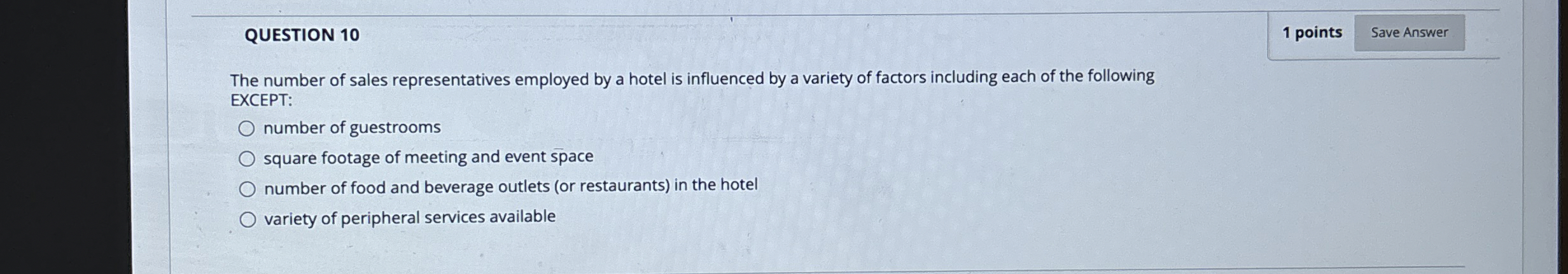 Solved QUESTION 101 ﻿pointsThe number of sales | Chegg.com