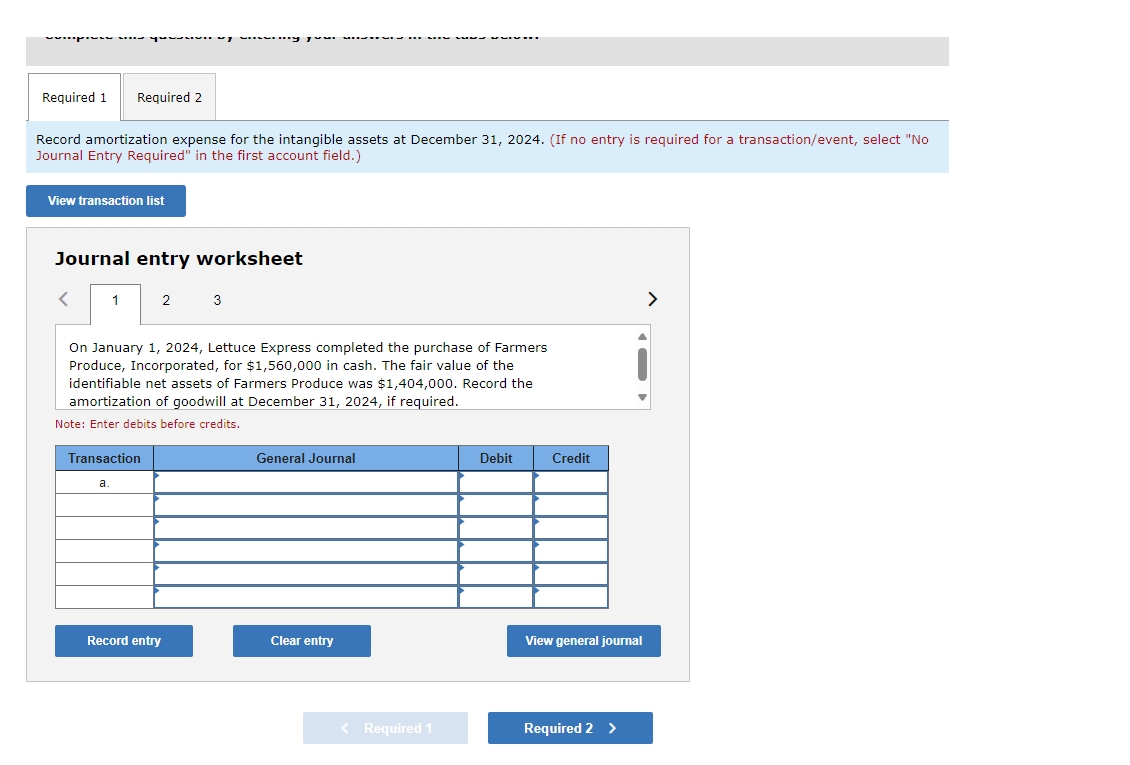 Solved Record amortization expense for the intangible assets | Chegg.com