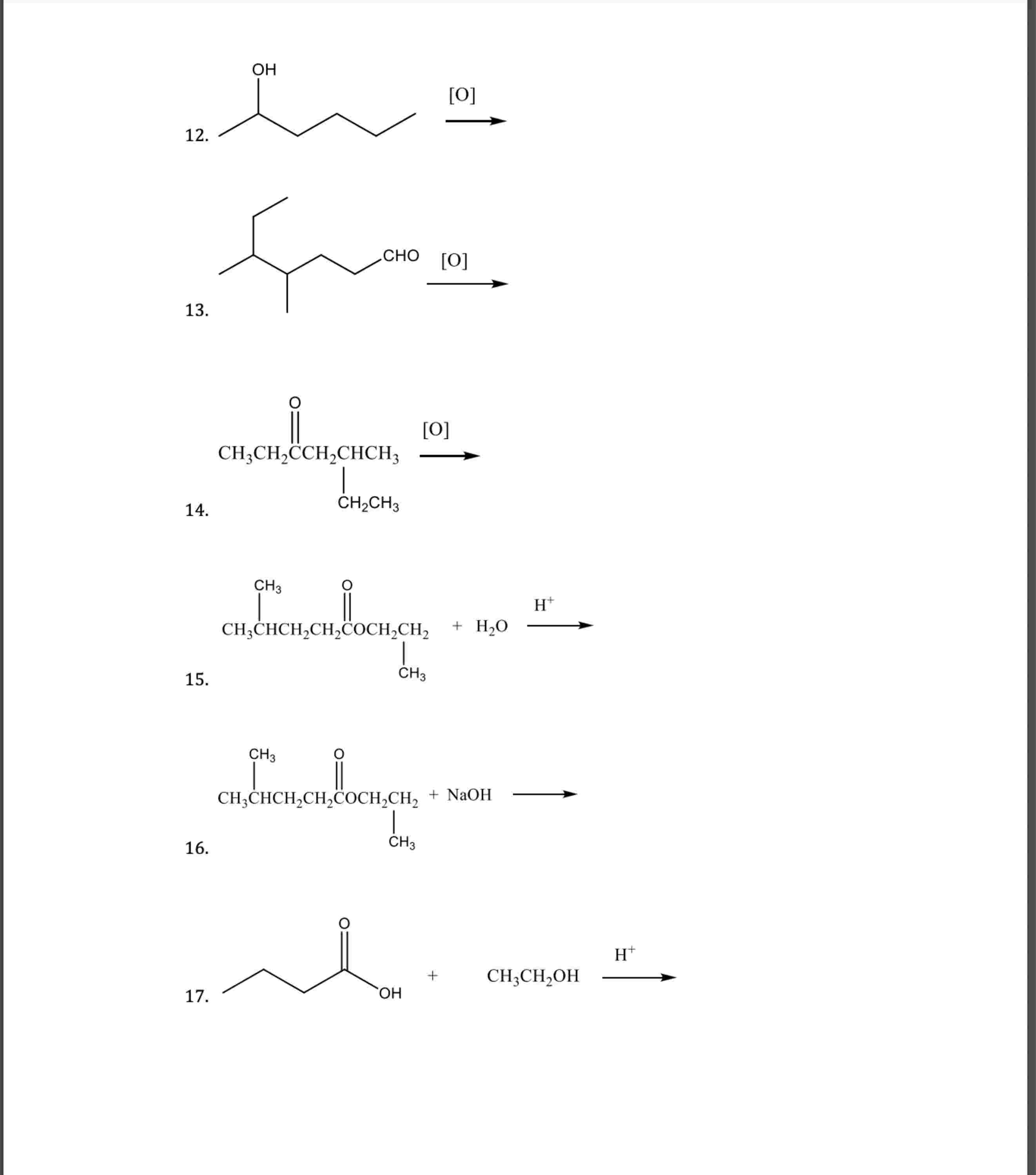 predict the products for the following reactions | Chegg.com